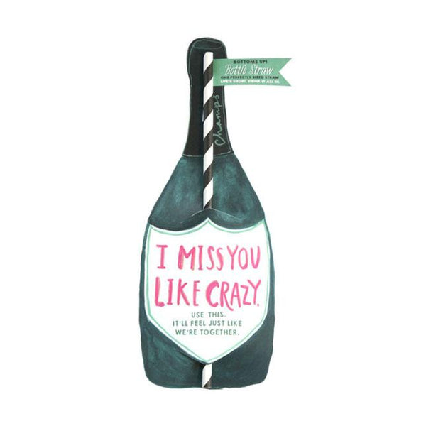 Miss You Wine Straw Card – Frankie & Claude